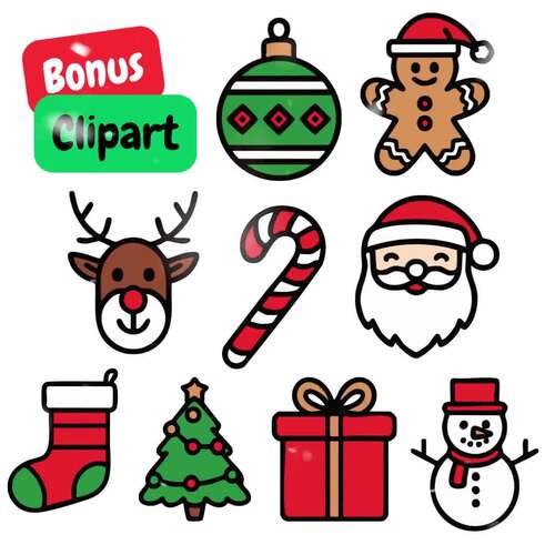 Christmas Alphabet letter crafts, bulletin board font Bundle by VividDoodle