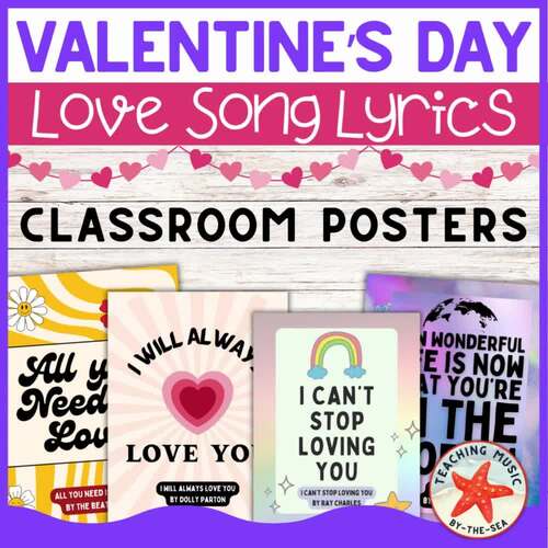 Valentine's Day Music Lyric Posters | Love Songs Valentine's Music ...