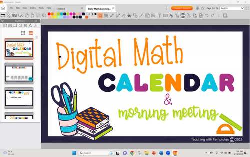 Daily Math Calendar-ActivInspire Flipchart for Promethean Boards ...