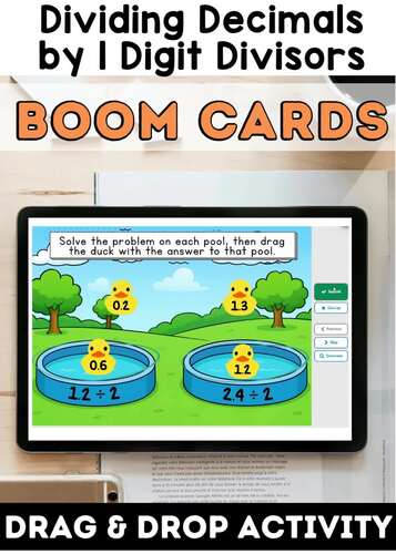 Dividing Decimals by 1-Digit Divisors | Drag & Drop Boom Cards | TPT