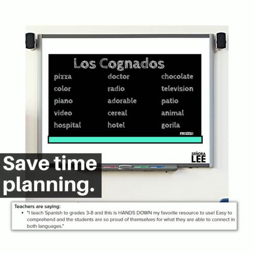 Back to School Spanish Cognates Activities Beginning Spanish Vocabulary