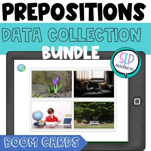 Speech Therapy Data Collection l Prepositions Boom Cards with Audio
