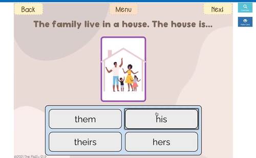 Possessive Pronouns Boom Cards | His, Hers, Theirs by The Fluffy SLP