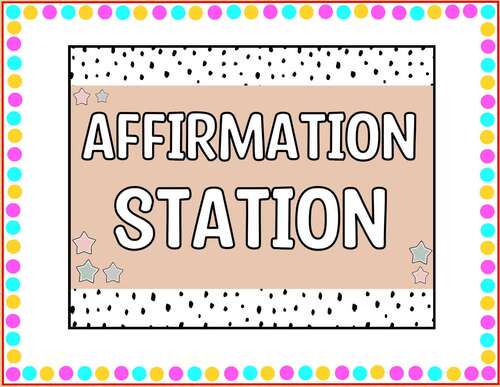 Boho Neutral Spotty Stars Positive Student Affirmation Station ...