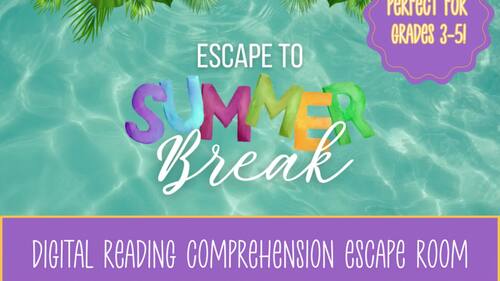 END OF YEAR Escape to Summer Break Digital Reading Comprehension Escape ...