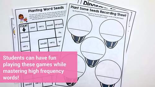 High Frequency Word Games | Dolch Second Grade Words | TPT
