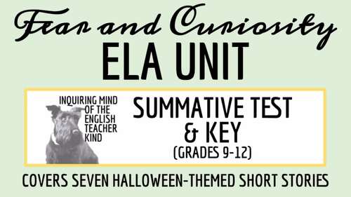 Short Stories for Halloween Test and Answer Key with Study Guide ...