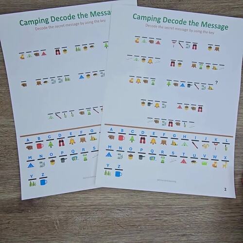 Camping Jokes Secret Messages by HH Fun and Learning | TPT