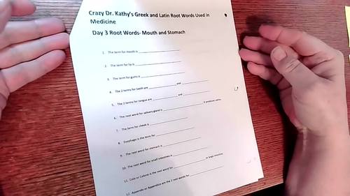 Crazy Dr. Kathy's Intro and Lessons 1-3 PPT&SG Bundle Medical Terminology