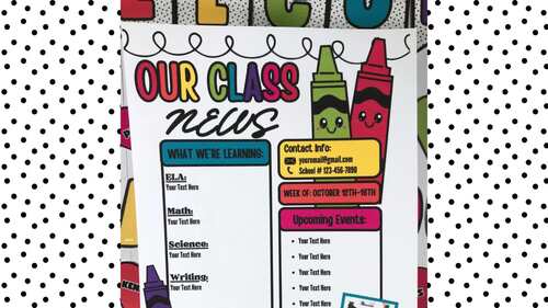 Classroom Newsletter, Rainbow Teacher Weekly/Monthly Letter, Teacher ...