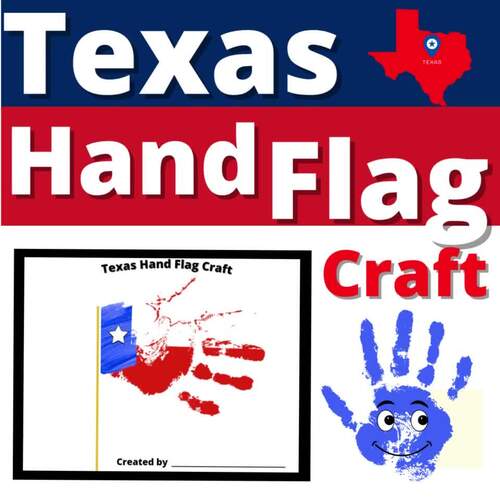 Texas Activity Resource Hand Print Flag Craft Art Class Texas Day