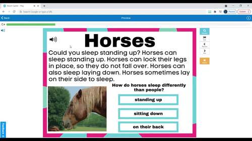 Animals Nonfiction Reading Comprehension Boom Cards by Little Hands on ...