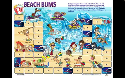 Editable Phonics Game and Roll & Read Templates |Beach Theme | Beach Bums