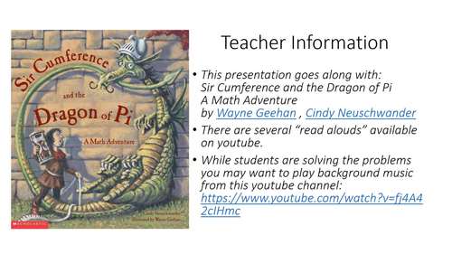 Sir Cumference and the Dragon of Pi - Pi Day Math Activity | TPT