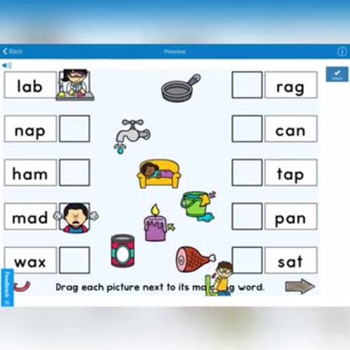 BOOM CARD Deck - CVC Words Read and Match Pictures to Text by The OG SLP