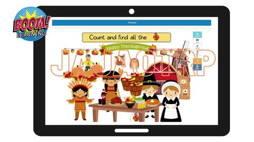 Thanksgiving I Spy Counting - Boom Cards Distance Learning by jajaotrp