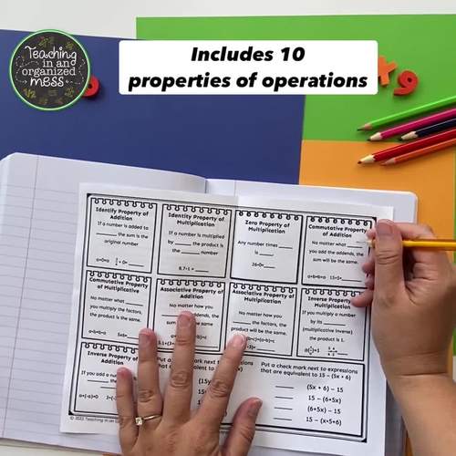 Properties of Operations Notes-6th Grade Interactive Math Notebook Pages