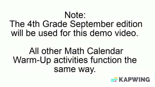 BACK TO SCHOOL BUNDLE 4th Grade Math Calendar Daily Warm-Ups Morning Work
