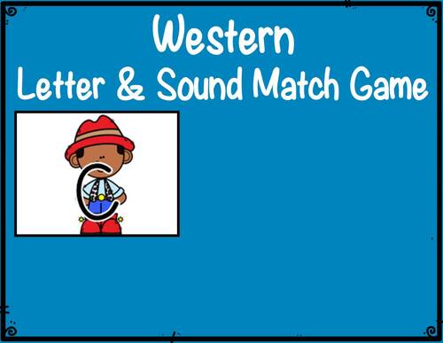 Western Themed Upper & Lowercase Letter & Sound Match Game | TPT