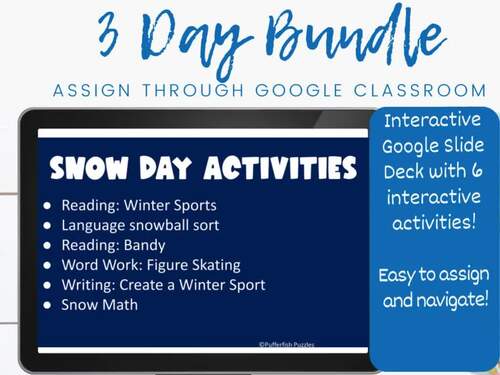 3rd Grade Emergency Digital Snow Day Activities + Lesson Plans - No ...