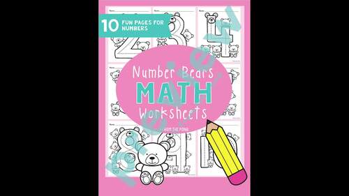 Math Bear Numbers to 10 Worksheets by From the Pond | TPT