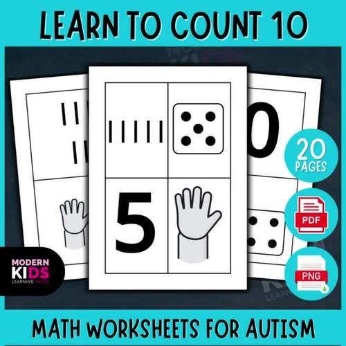 Learn To Count 10 - Math Worksheets For Autism by ModernKids LearningPress