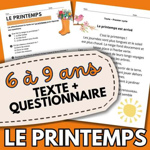 Spring Reading Comprehension Text | Informational Reading Passage ...