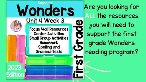 Wonders Reading First Grade Unit 4 Week 3 | Centers and Small Group ...