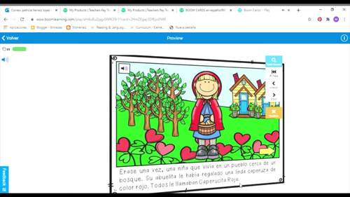 Cuento Caperucita Roja Boom Cards | Red Little Hood in Spanish by Ms ...