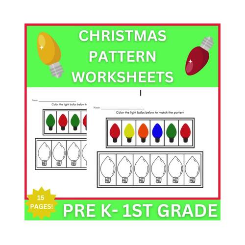 Christmas Pattern Worksheets | Christmas Coloring Activities | Pre K ...