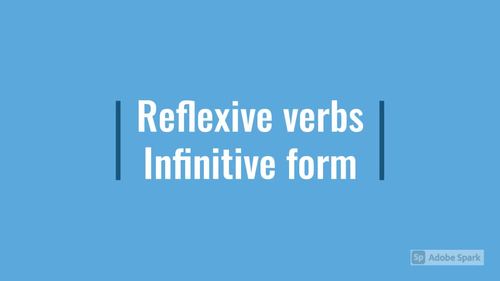FRENCH Reflexive verbs in the infinitive form - review worksheet practice