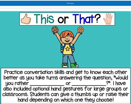 This or That Boom Cards™ Would you Rather Conversation Questions Speech ...