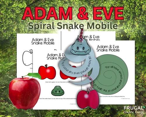 Adam and Eve Craft Set - The Fall, Sin, Garden of Eden Bible Activities ...