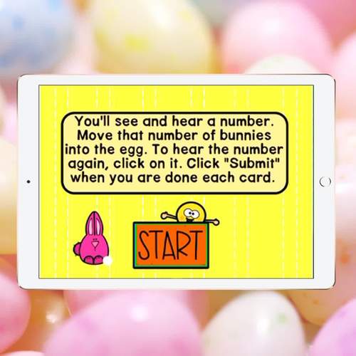 Count to 10 | Easter eggs and bunnies | Boom cards with audio | TPT