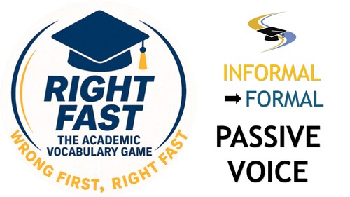 RIGHT FAST – Academic Vocabulary Game (Passive Voice – Full 10-Set Pack)