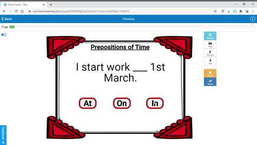 50 BOOM Cards Prepositions of Time by Love 2 Learn English | TpT