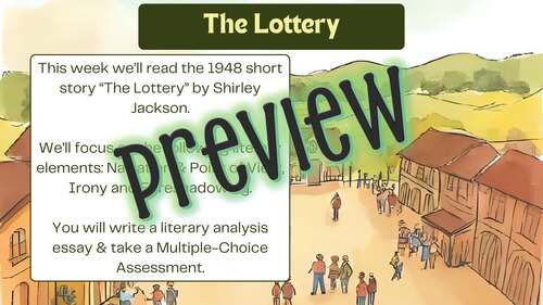 "The Lottery" by Shirley Jackson AP Lit. Lesson focusing on Narration ...