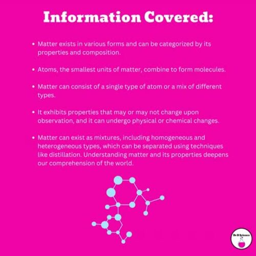 Describing and Classifying Matter Study Guide (MS-PS1-1) by DrBScience