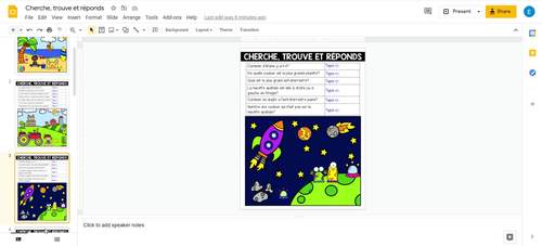FRENCH GOOGLE SLIDES ACTIVITIES FOR EARLY FINISHERS - CHERCHE, TROUVE ...