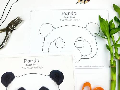 Panda | Paper Mask | Printable Craft Template | Pandas by Simply Schoolgirl