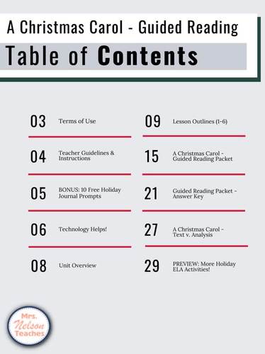 A Christmas Carol Activities Unit Plan | Middle School | Lesson Plan