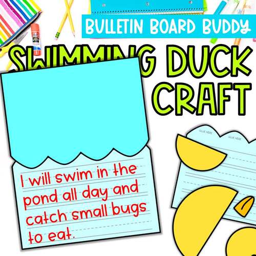 Swimming Duck Craft | Bulletin Board Buddies by The Kinderhearted Classroom