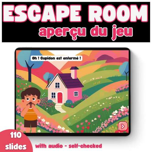 French Valentines Day ESCAPE ROOM - Saint Valentin vocabulary activities