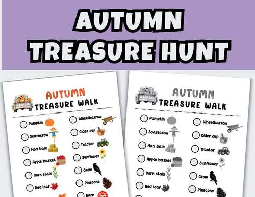 Autumn Fall Scavenger Hunt Interactive Activity for Elementary Middle ...