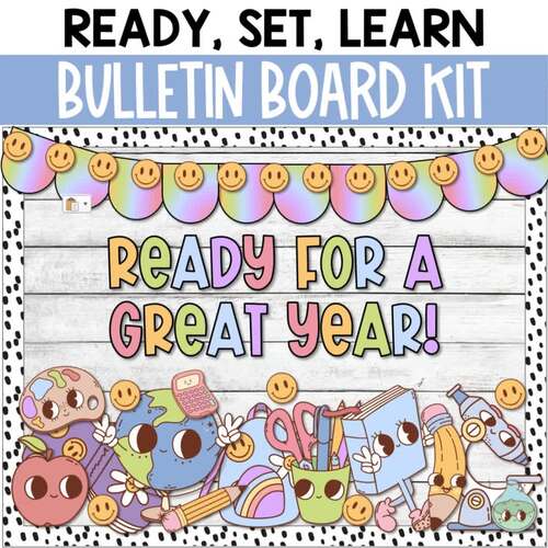 Groovy Back to School Bulletin Board Kit, Retro Welcome August Door Decor