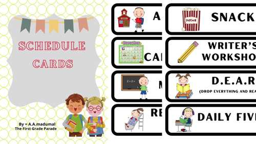 Schedule Cards (The First Grade Parade)? by PRO version | TPT