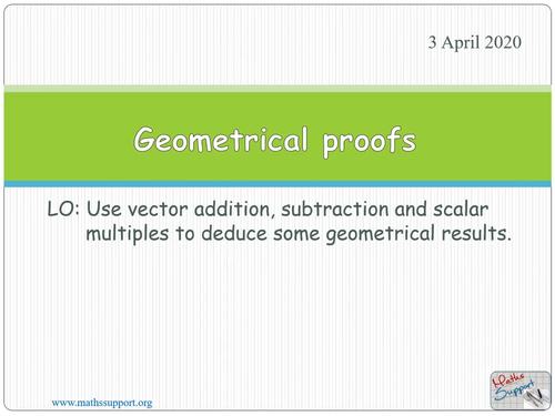 Geometrical proofs using vectors. by Maths Support Centre | TPT