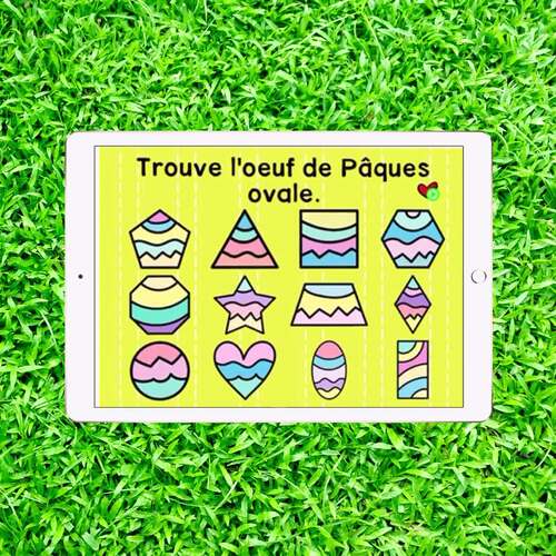 Trouve l'ovale avec audio | Vocabulaire du printemps | Cartes Boom