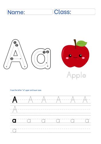 Handwriting English Alphabet Practice Worksheet by HAPPY STUDY GUIDE
