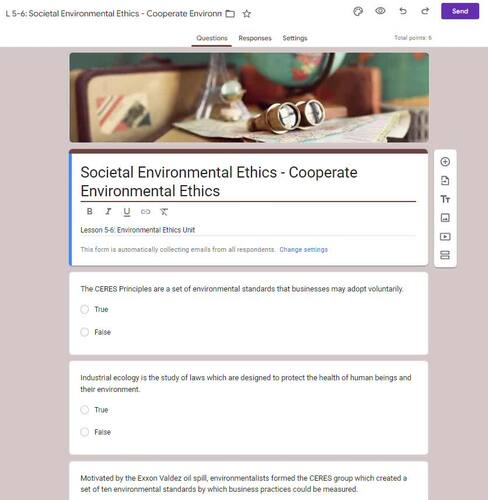 Environmental Ethics | Environmental Science | Unit Bundle | Google Forms